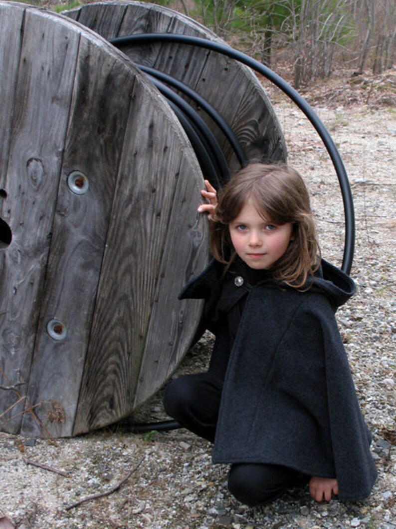 Kids Cape Hunter Green Cape Cape With Hood Hooded Kids - Etsy