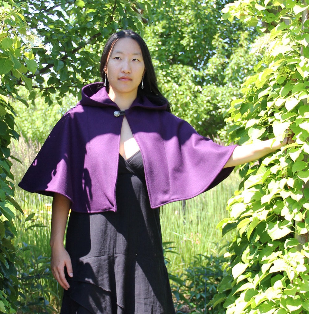 Capelet Charcoal Grey Capelet Wool Capelet Hooded - Etsy