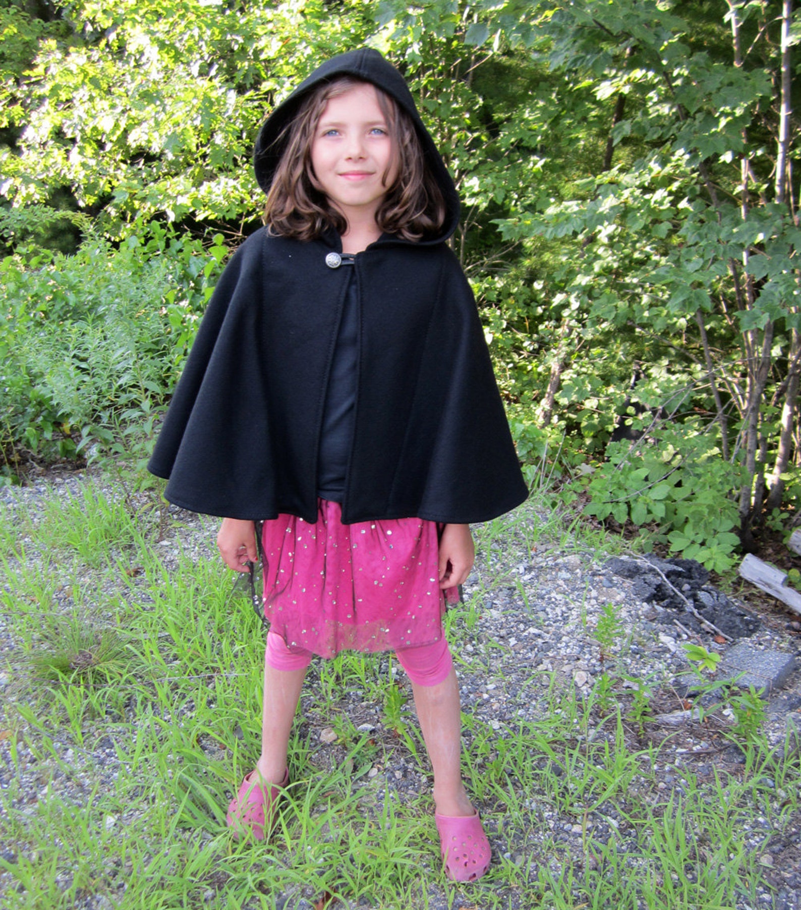 Kids Cape Black Cape Cape With Hood Hooded Kids Cape - Etsy
