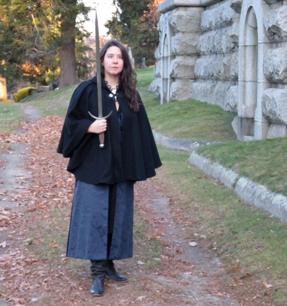 Purple Cape Wool Cape Mid-length Cape Cape With Hood - Etsy