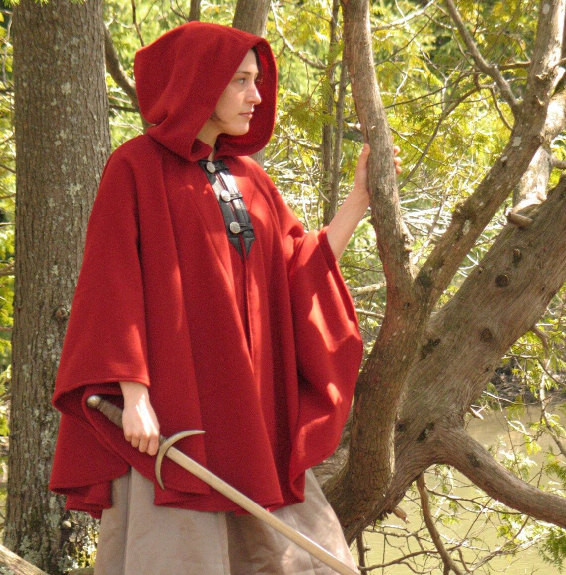 Hunter Green Cape Wool Cape Three Button Cape - Etsy