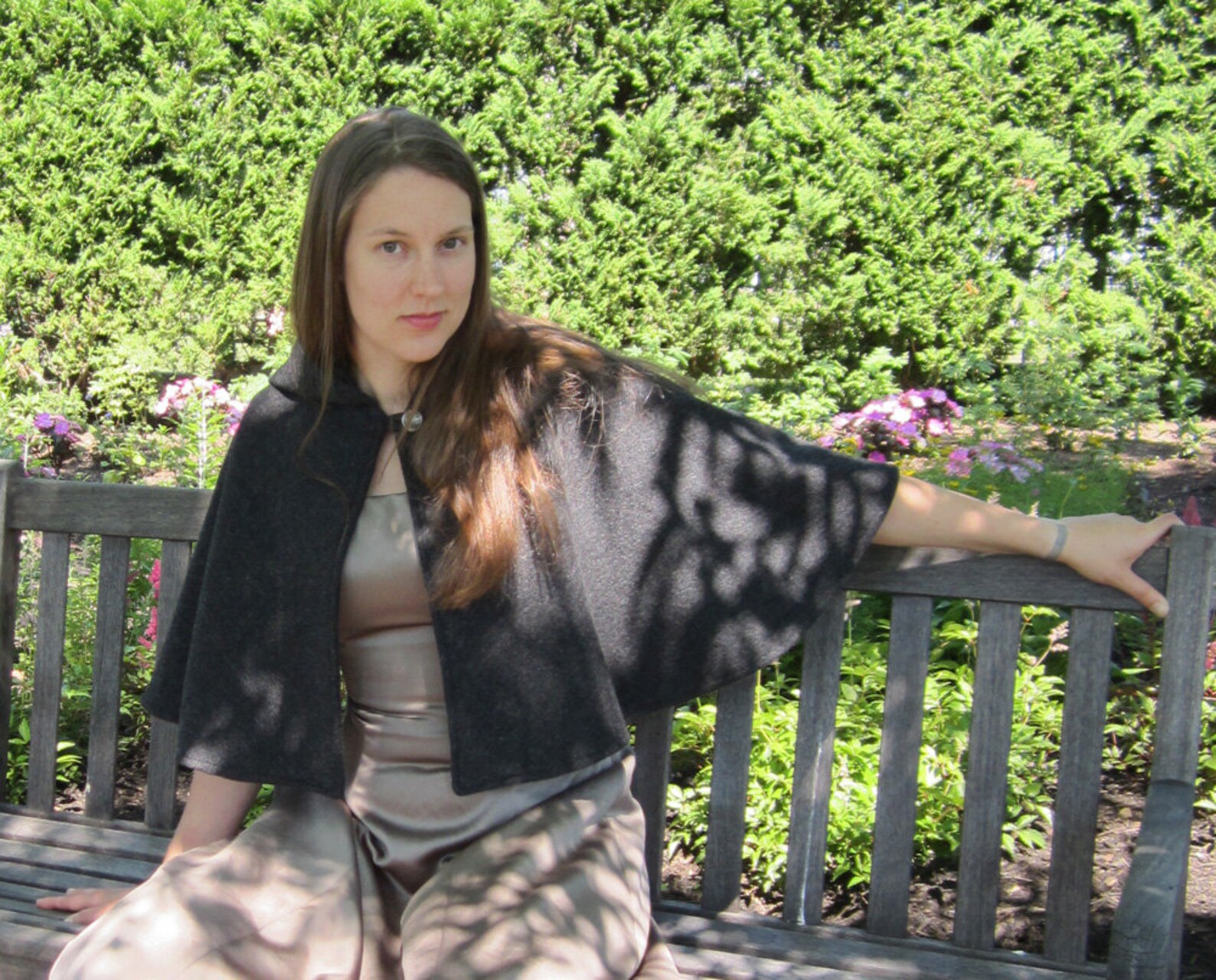 Capelet Black Capelet Wool Capelet Hooded Capelet Capelet With Hood - Etsy