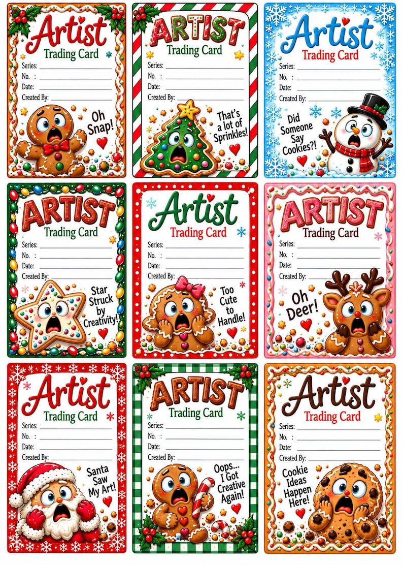 Crazy Christmas 1 Printable ATC BACKS (3 PDF Files) - Etsy