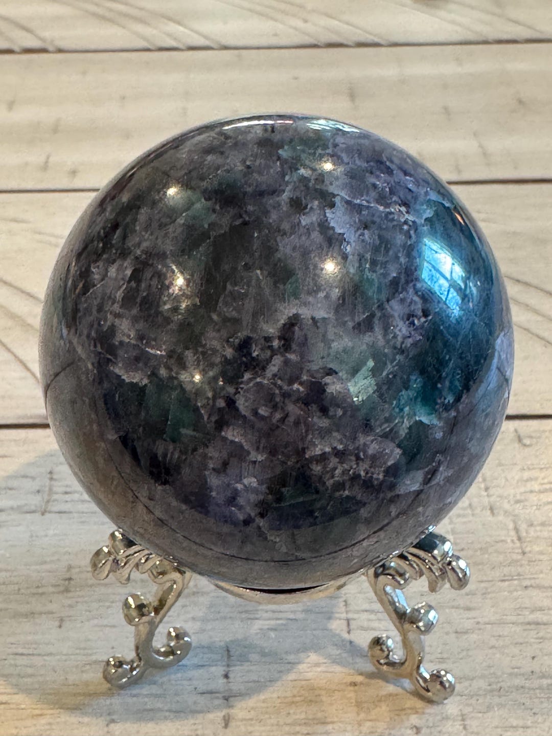 Iolite With Gorgeous Green Emerald Sphere - Etsy
