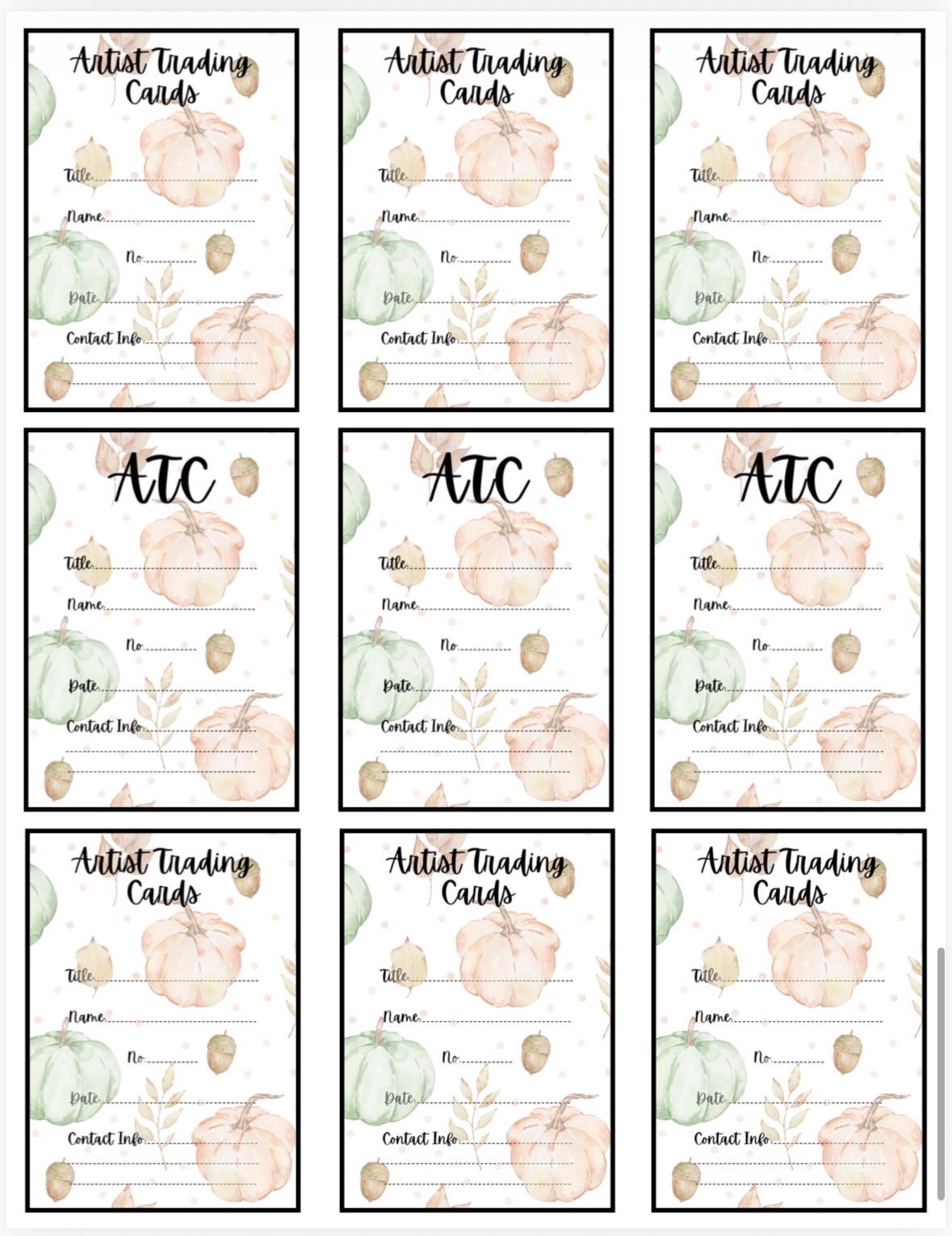 Artist Trading Card (ATC) Back Printable: Series 7 - Etsy Australia