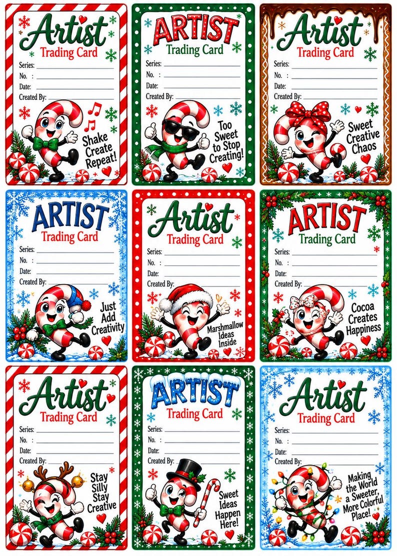 Crazy Christmas 1 Printable ATC BACKS (3 PDF Files) - Etsy