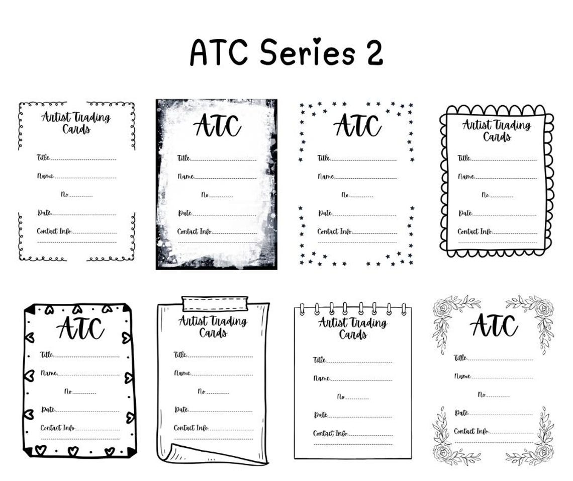Artist Trading Card (ATC) Back Printable: Series 2 (1 PDF File) - Etsy