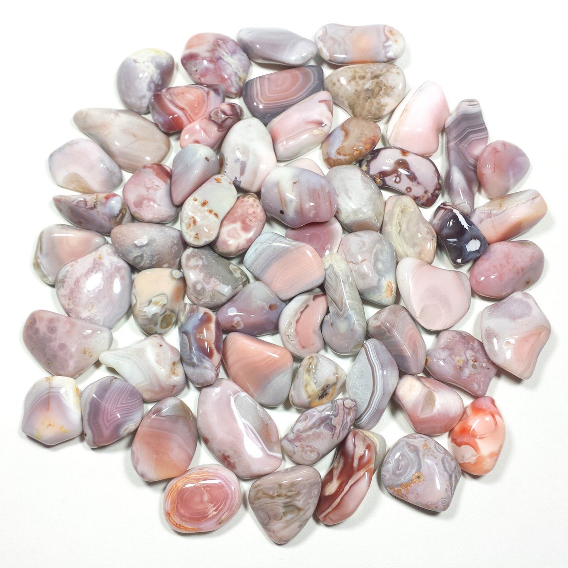 Pink Botswana Agate Tumbled Polished Crystal Stone 3 Piece | Etsy