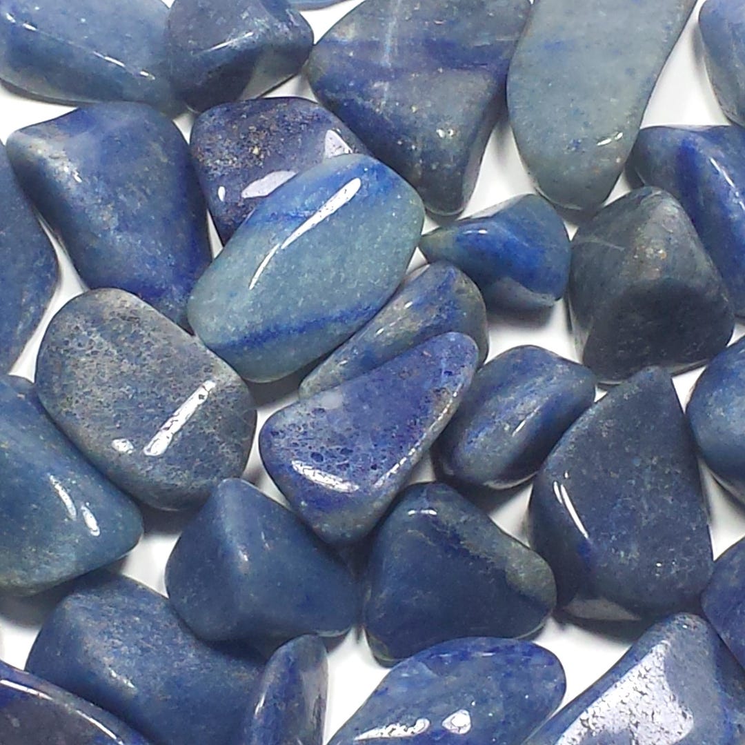 Blue Quartz Tumbled Polished Crystal Stones, 8 Oz Lot, USA Hand Shaped ...