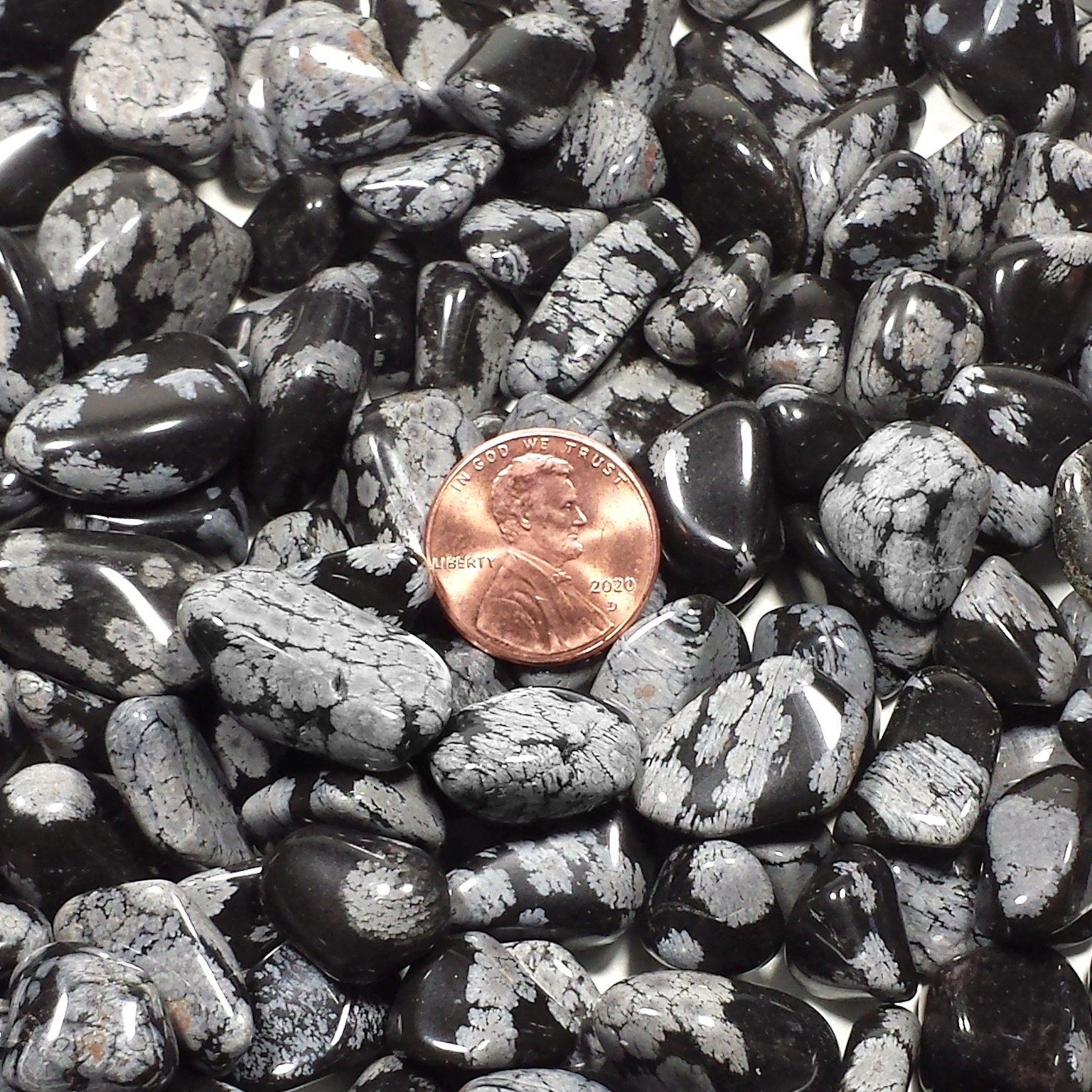 Snowflake Obsidian Tumbled Polished Natural Stones Small | Etsy
