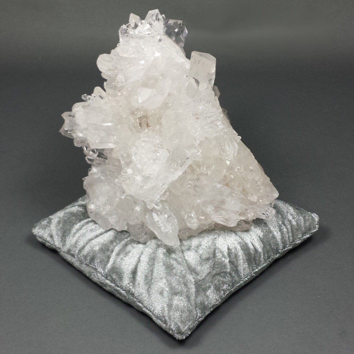 Silver Crushed Velvet Crystal Pillow Sphere or Point Display | Etsy