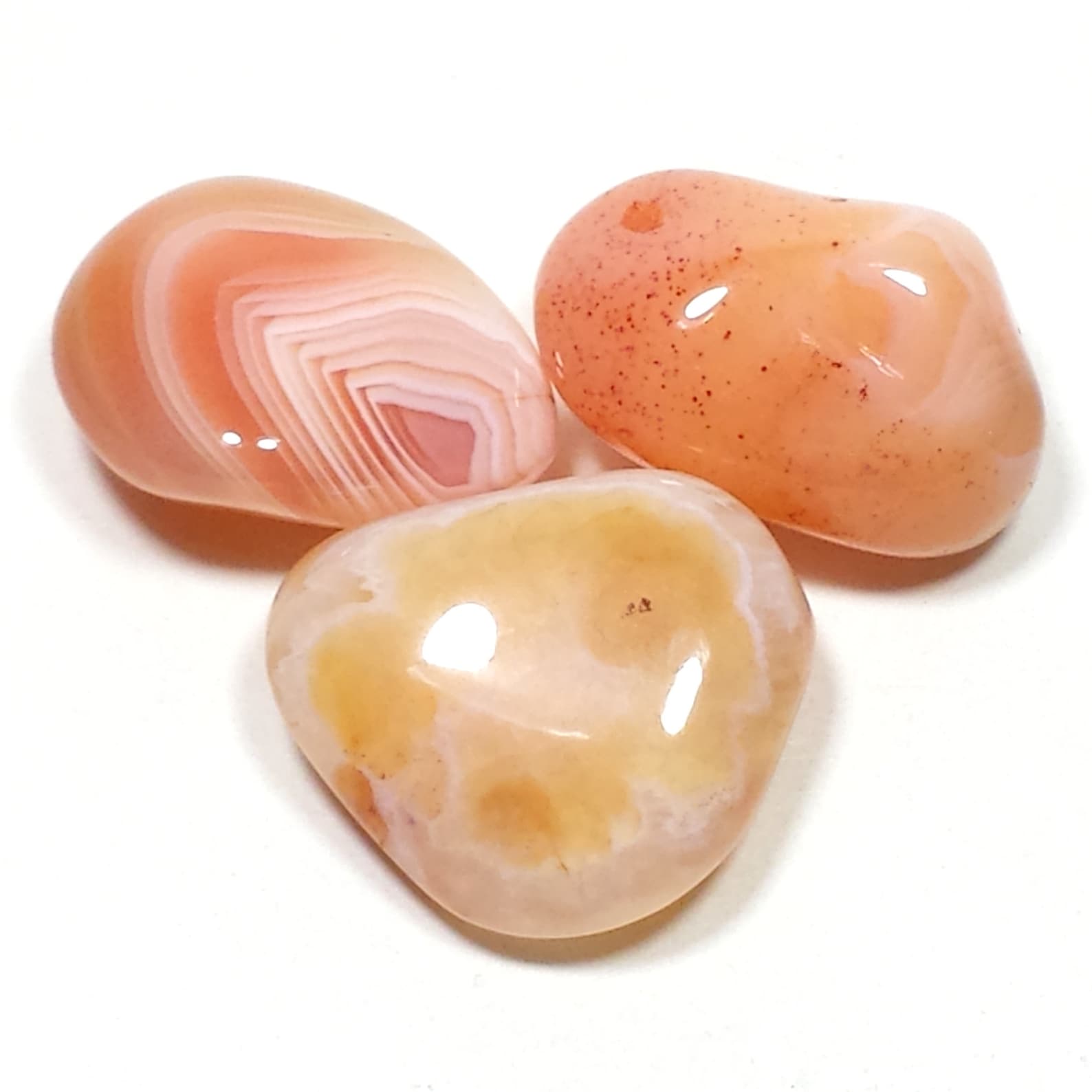 Apricot Botswana Agate Tumbled Polished Crystal Stone 3 Piece - Etsy