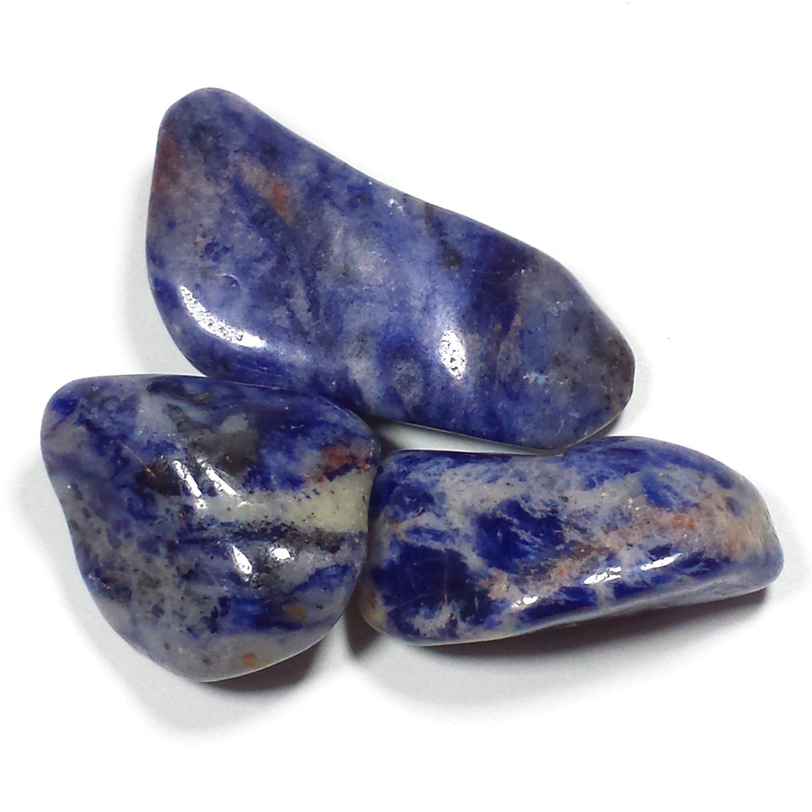 Blue Sodalite Tumbled Polished Crystal Stone 3 Piece Set Avg | Etsy