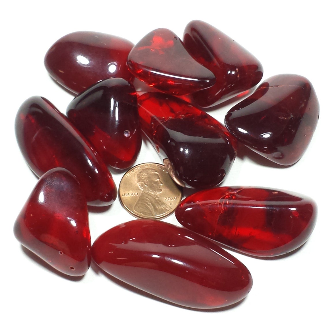 Red Obsidian Tumbled Polished Crystal Stone 2 Piece Set Avg | Etsy