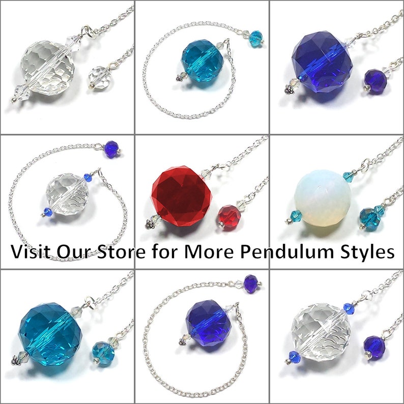 Sky Blue Opalized Obsidian Crystal Pendulum, Smooth Cone W/ Czech ...
