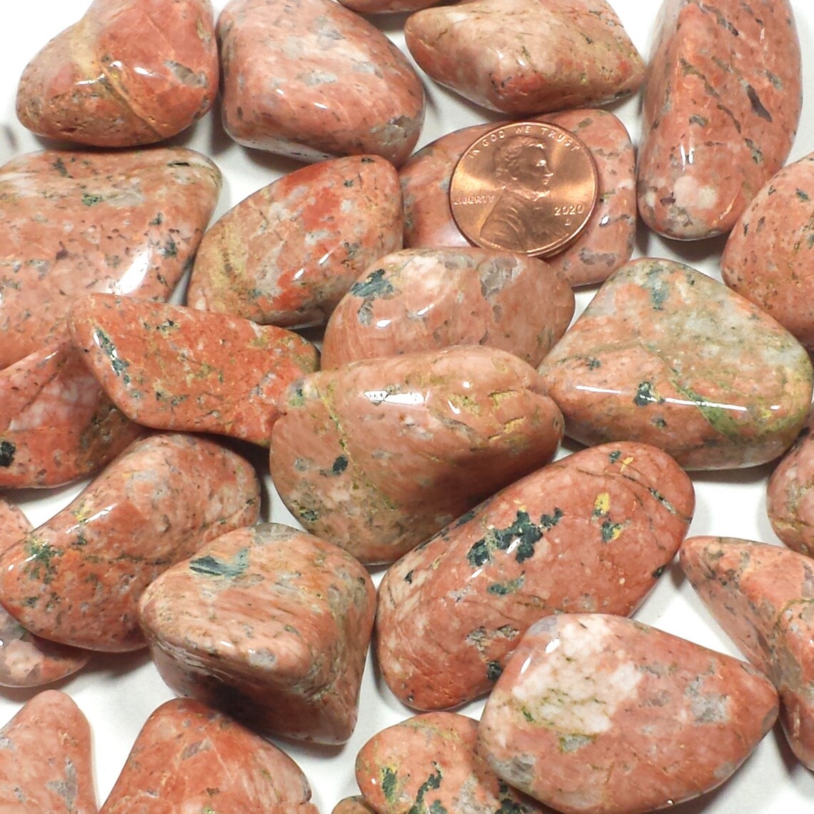 Epidote in Matrix Tumbled Polished Crystal Stone 3 Piece Set - Etsy