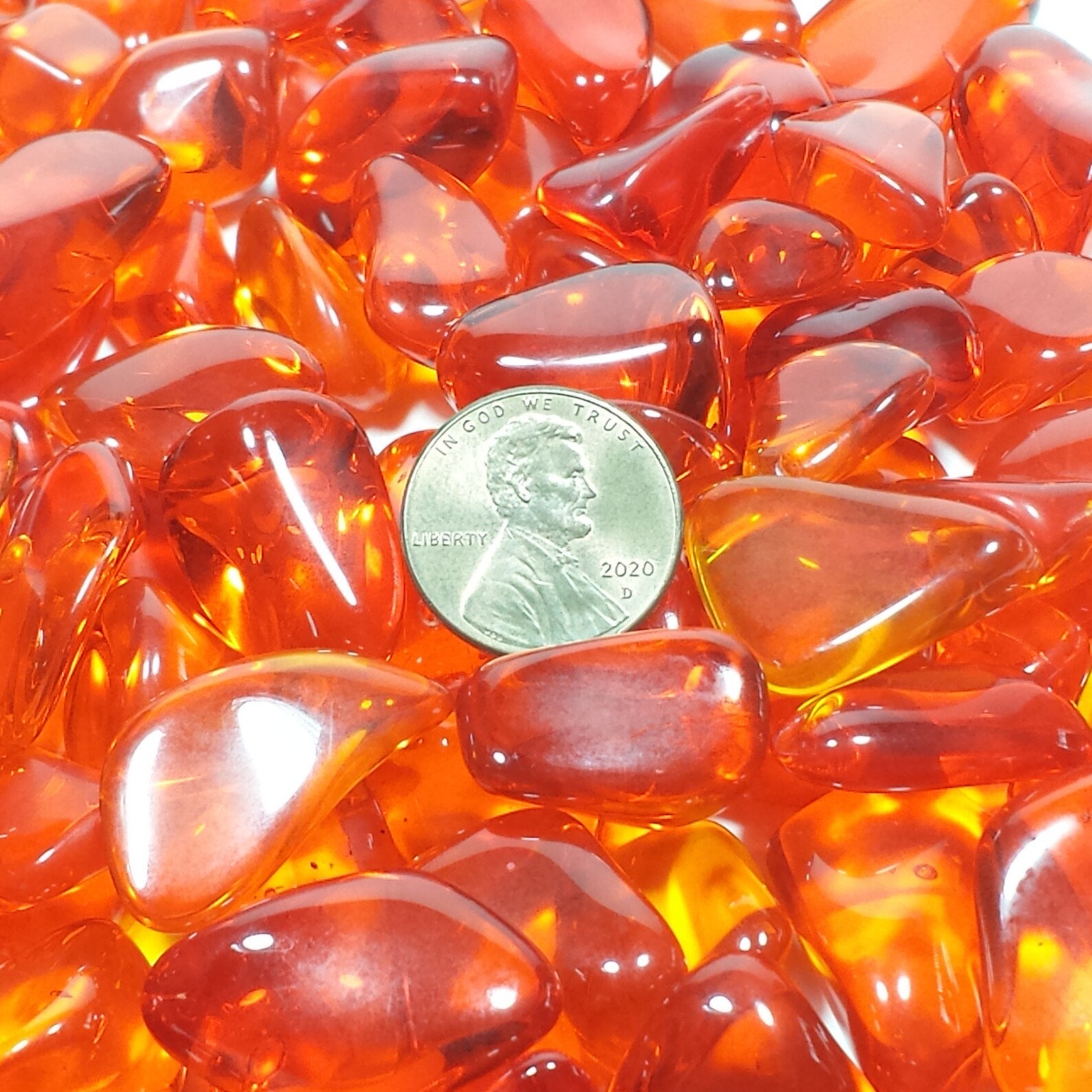 Tangerine Orange Obsidian Tumbled Polished Stones Small Size - Etsy