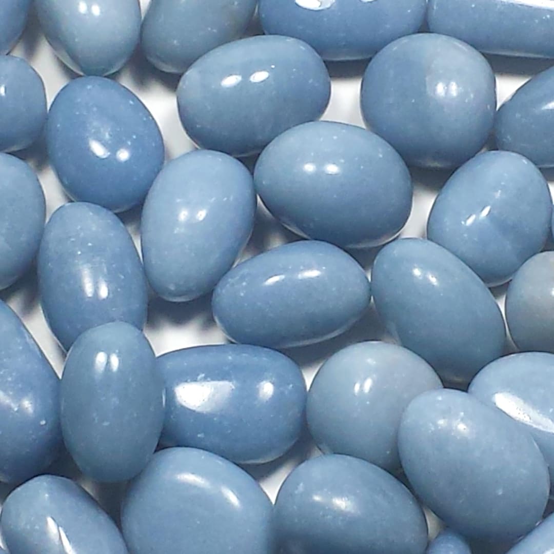 Blue Angelite Tumbled Polished Crystal Stones, 8 Oz Lot - Etsy