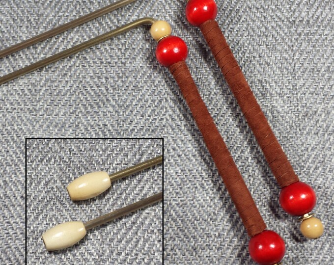 Bronze Dowsing Rods W/ Brown Leather & Brass Sleeve Handles, Divining ...