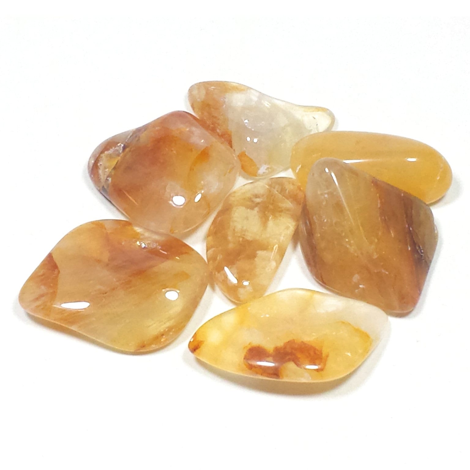Golden Quartz Tumbled Polished Crystal Stone 7 Piece Set Avg | Etsy