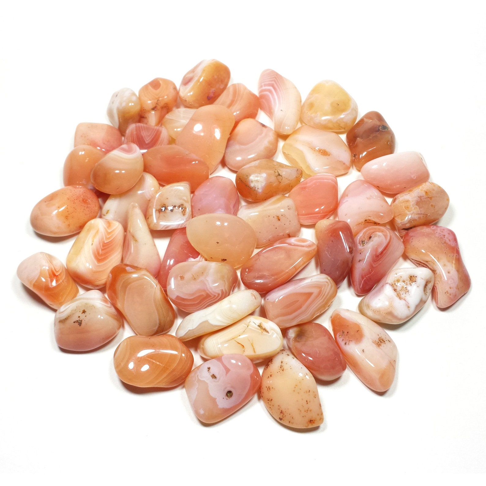 Apricot Botswana Agate Tumbled Polished Crystal Stone 3 Piece - Etsy