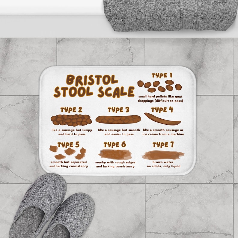 Bristol Stool Scale Bath Mat - Poop List - Bowel Movement Bathroom Mat ...