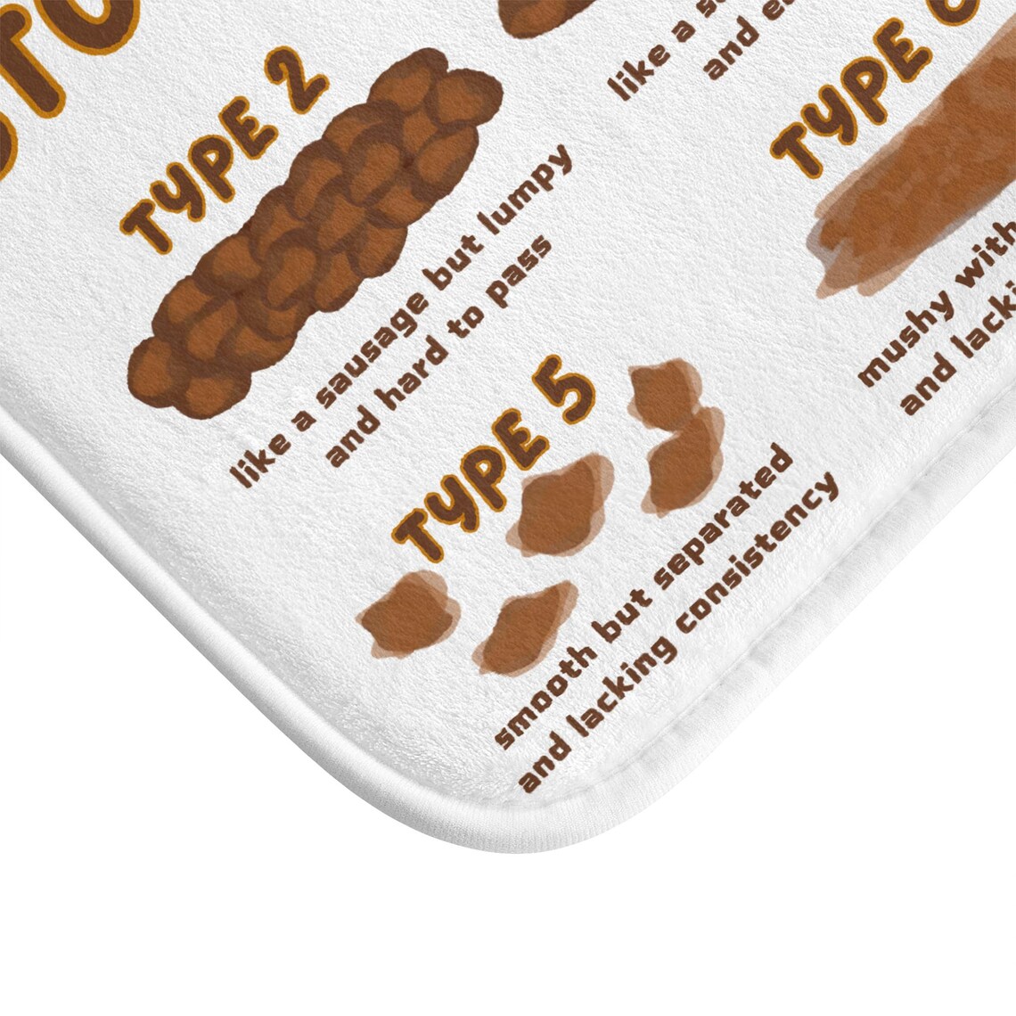 Bristol Stool Scale Bath Mat - Poop List - Bowel Movement Bathroom Mat ...