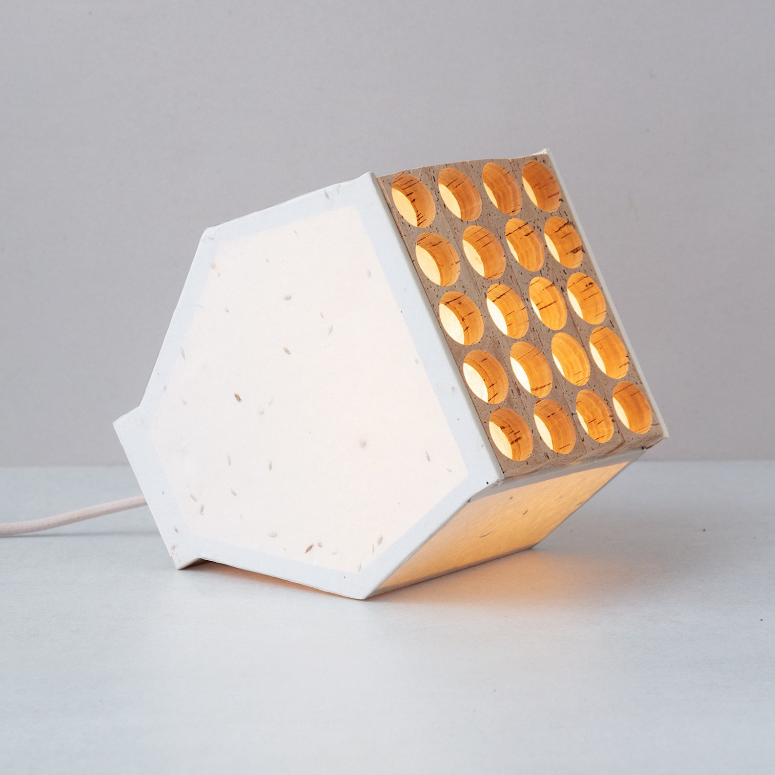 Reading and Table Lamp. Handcrafted Cotton Paper & Cork Furniture; Lamp ...