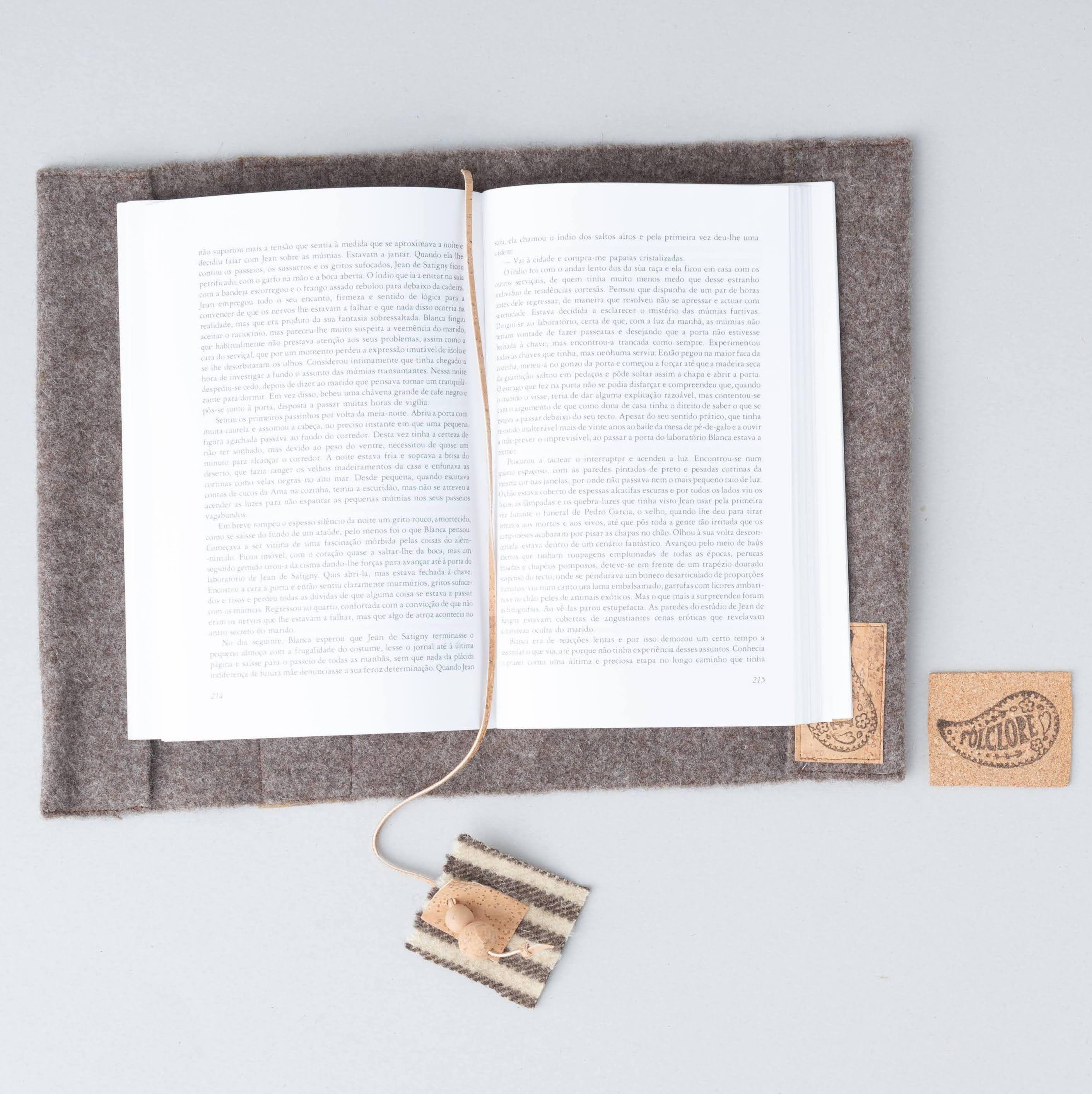 Burel and Cork Fabric Book Cover. Handmade Journal Case With Portuguese ...