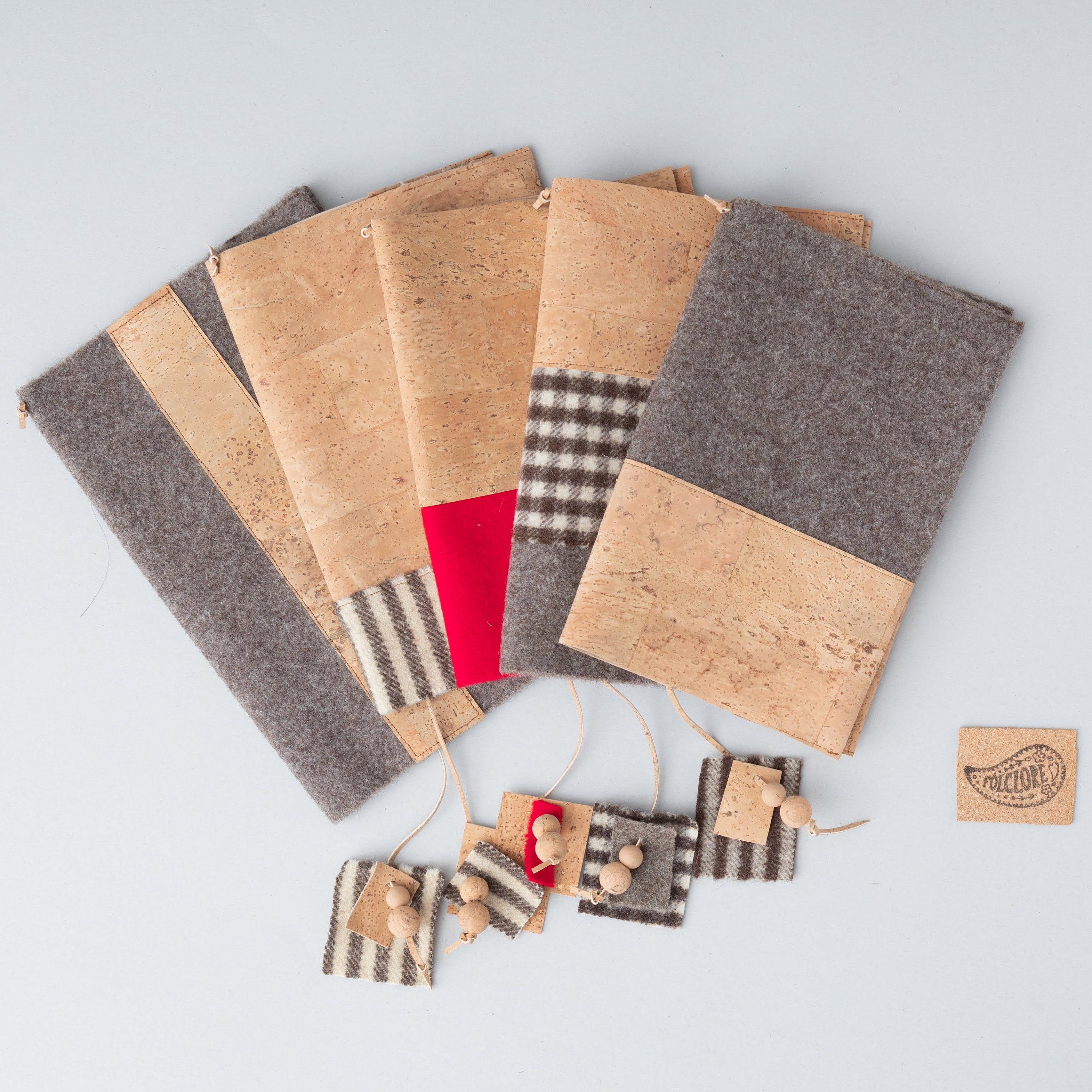 Burel and Cork Fabric Book Cover. Handmade Journal Case With Portuguese ...