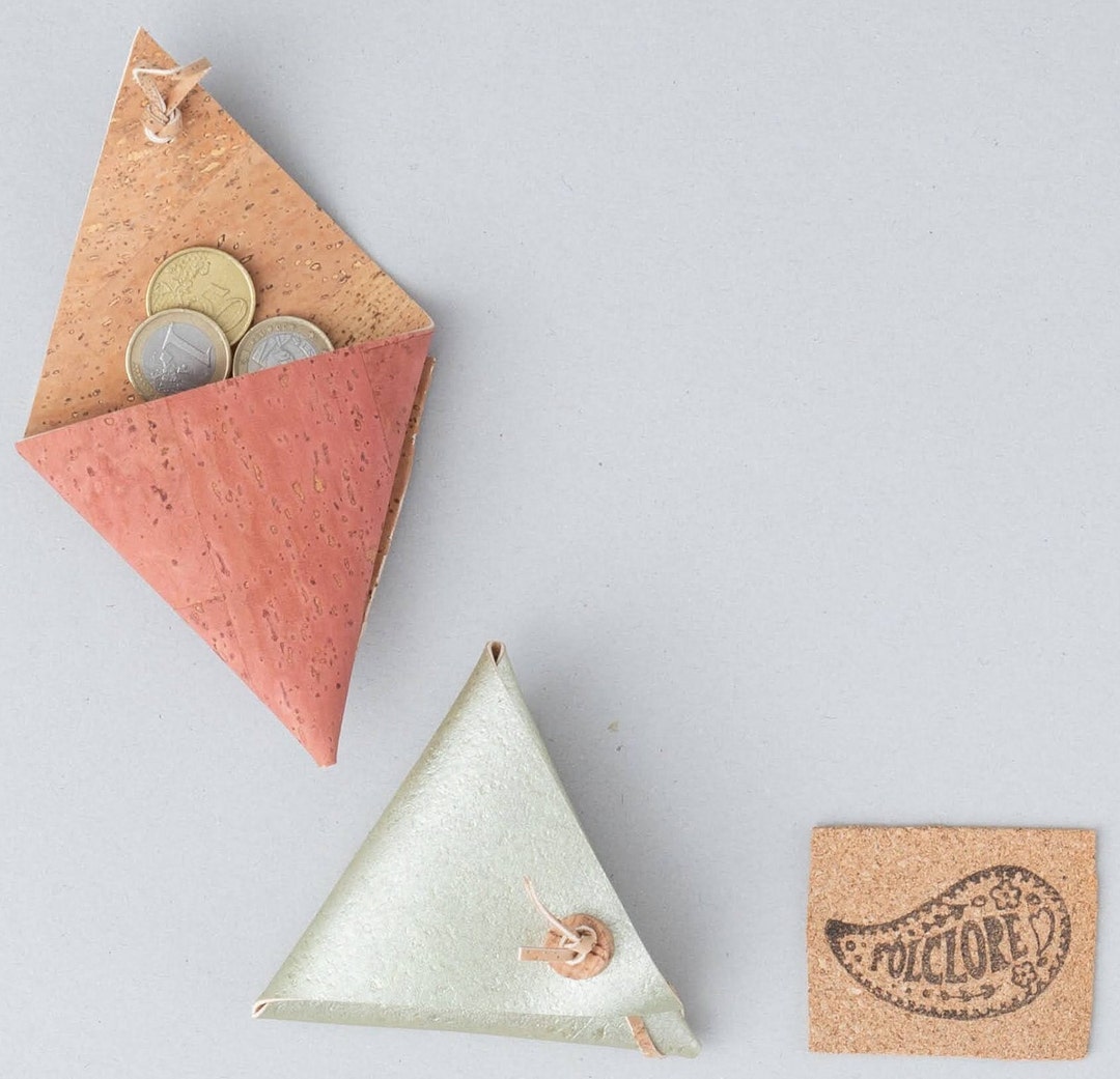 Cork Triangle Coin Purse Wallet - Sustainable Vegan Portuguese Gift ...