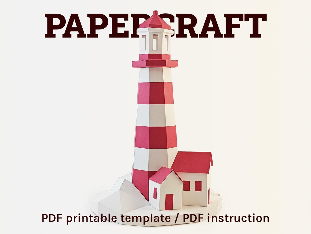 Papercraft - Lighthouse - the Two-tone - Etsy