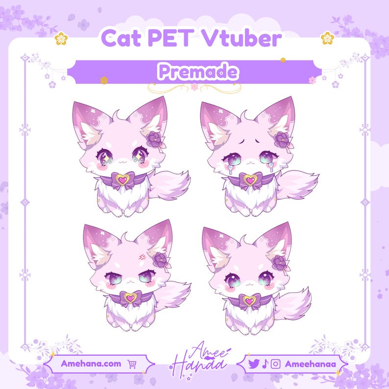 Premade Cat Vtuber Pet: Fully Rigged L2D Asset for Vrchat - Etsy