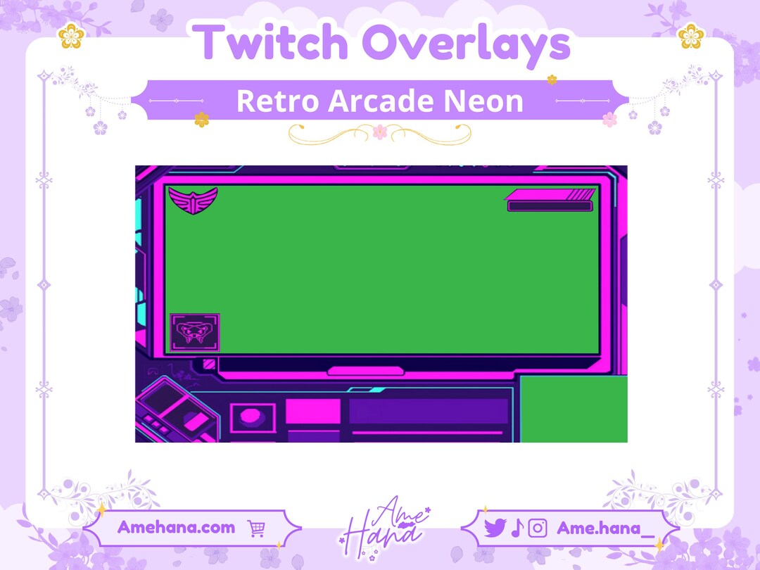 Retro Arcade Neon Twitch Overlay: 80s Stream Asset - Etsy