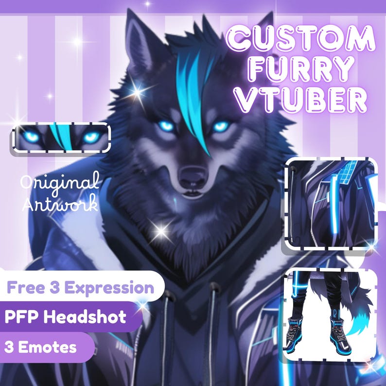 Custom Furry Vtuber Model: Live2d Avatar, Fursona Design - Etsy