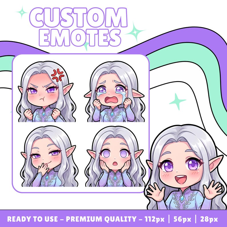 Custom Animated Chibi Emotes: Twitch, Facebook, Discord, - Etsy