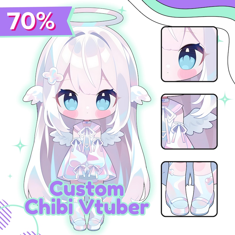 Custom Live2d Chibi Vtuber Model | Editable + Rigging | Fully ...