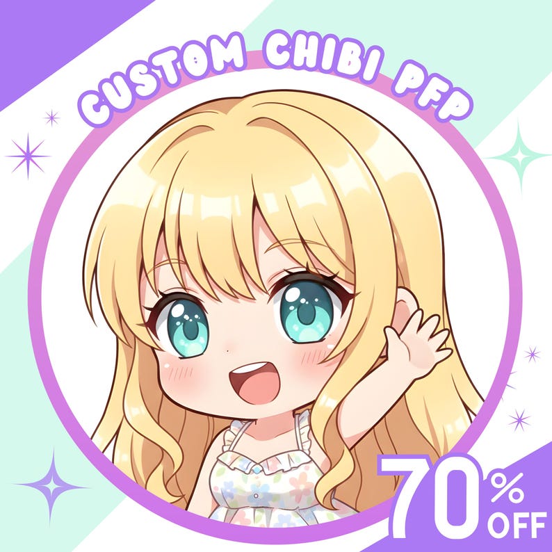 Custom Chibi PFP: Kawaii Couple Portrait, Personalized Digital Art ...
