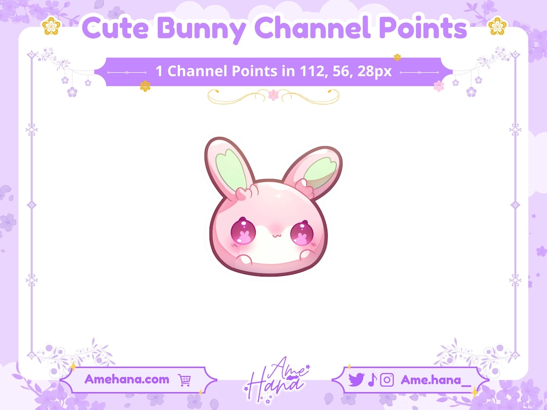 Cute Bunny Channel Point for Twitch, Twitch Channel Point, Channel ...