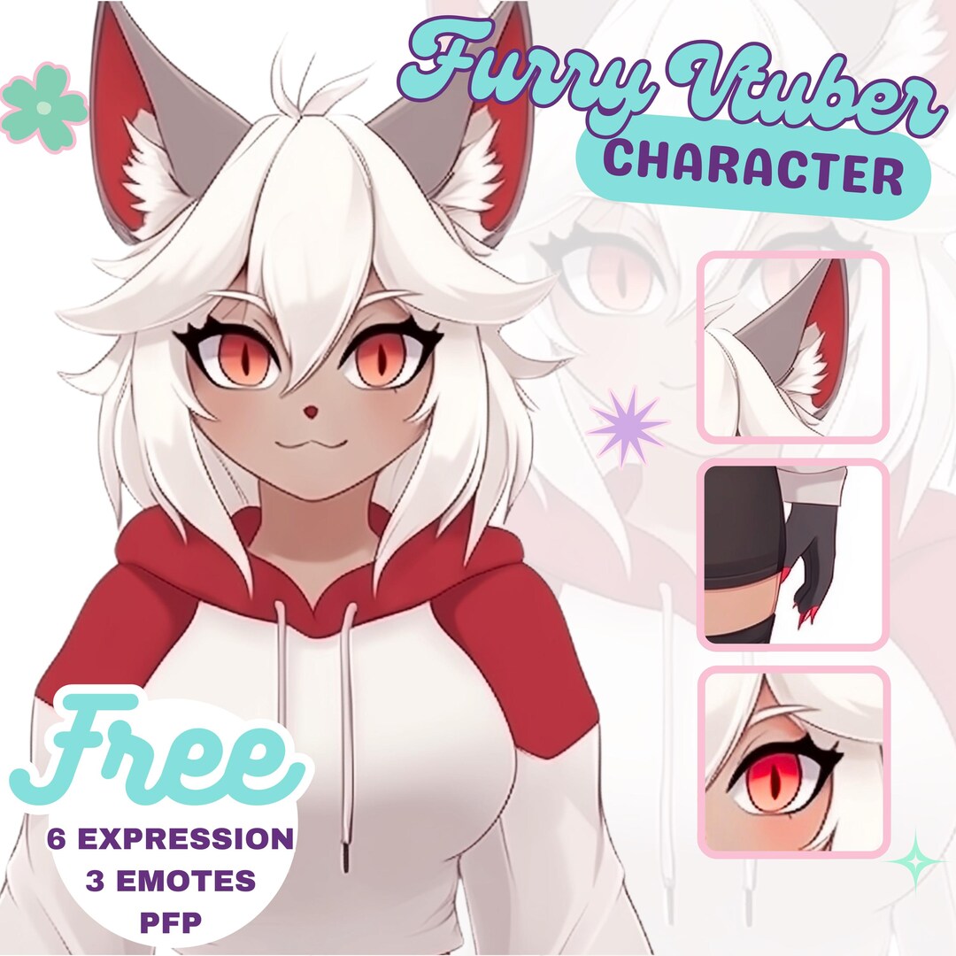 Custom Fully Rigged Furry Vtuber Live2d Model | Anthro Vtuber Avatar ...