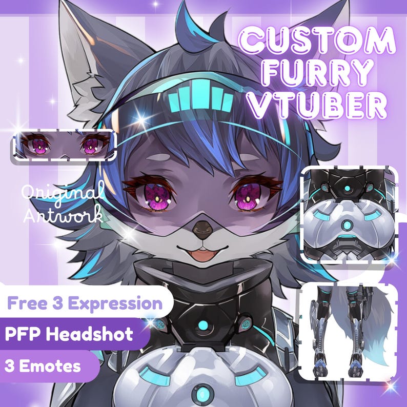 Custom Furry Vtuber Model: Live2d Avatar, Fursona Design - Etsy