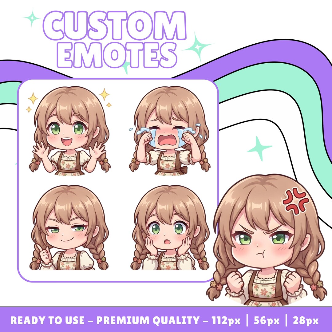 Custom Animated Chibi Emotes for Twitch, Discord, Facebook - Etsy