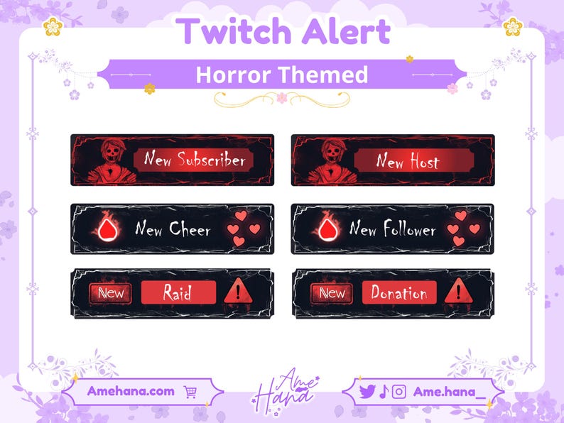 Horror Twitch Alert: Static Stream Overlay (PNG) - Etsy