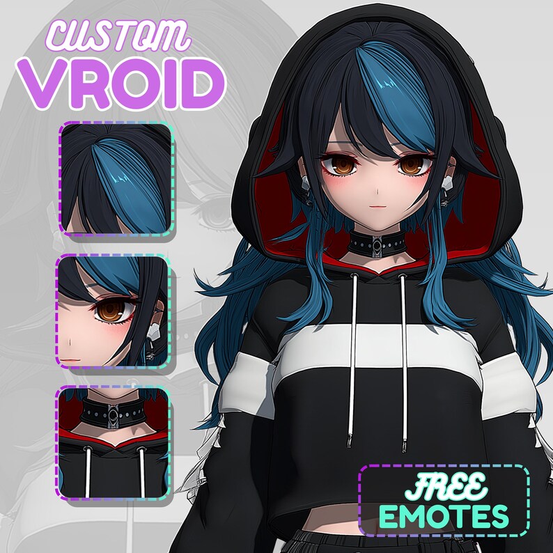 Custom 3D Vtuber Avatar: Vroid Model for Vrchat & Unity - Etsy
