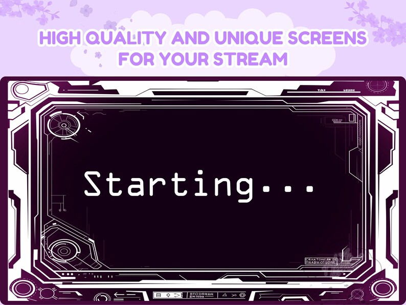 Stream Screen, Futuristic Computer Stream Screens, STATIC PNG, Starting ...