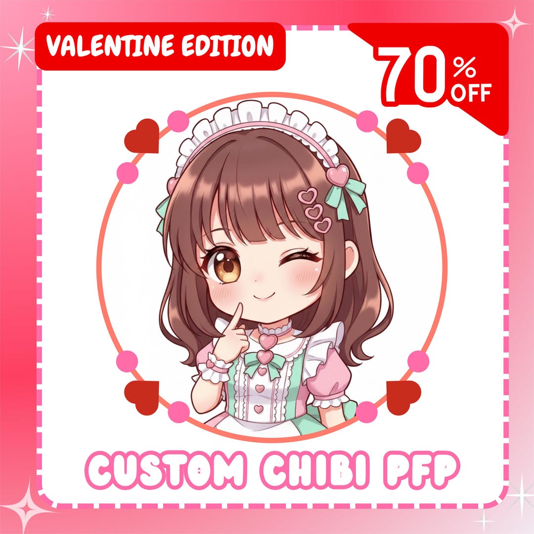 Custom Chibi Valentine Couple PFP, Cute Anime Matching Profile Picture ...