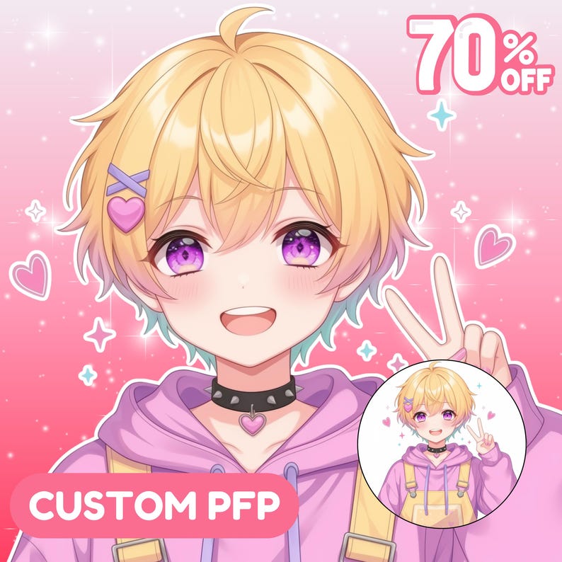 Custom Anime Valentine PFP : Cute Couple or Solo Profile Picture - Etsy