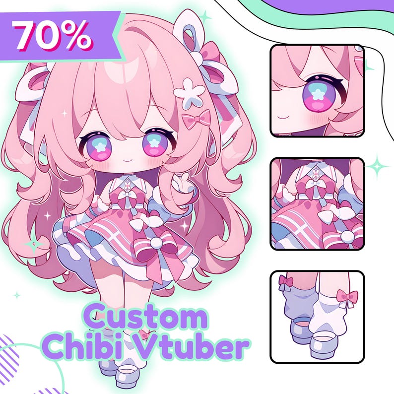 Custom Live2d Chibi Vtuber Model | Editable + Rigging | Fully ...