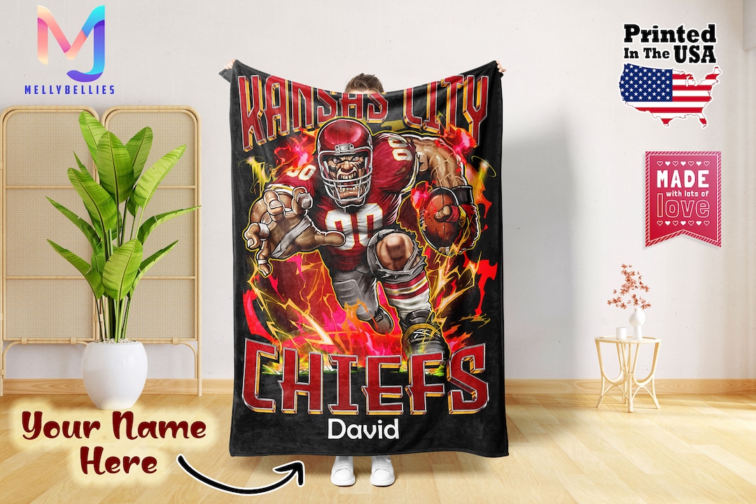 Personalized American Football Blanket,football Mascot Soft Fleece ...