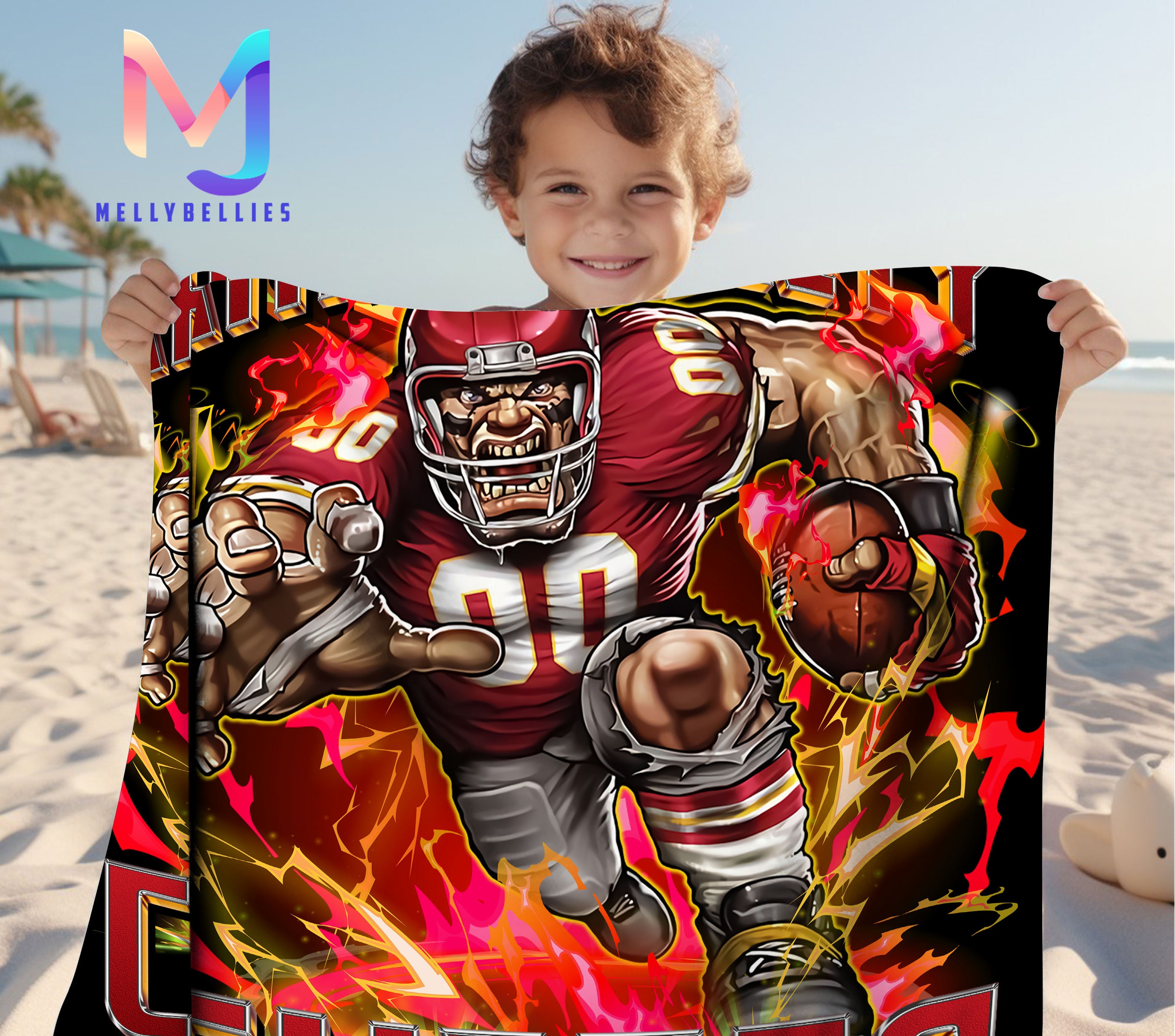 Personalized American Football Blanket,football Mascot Soft Fleece ...